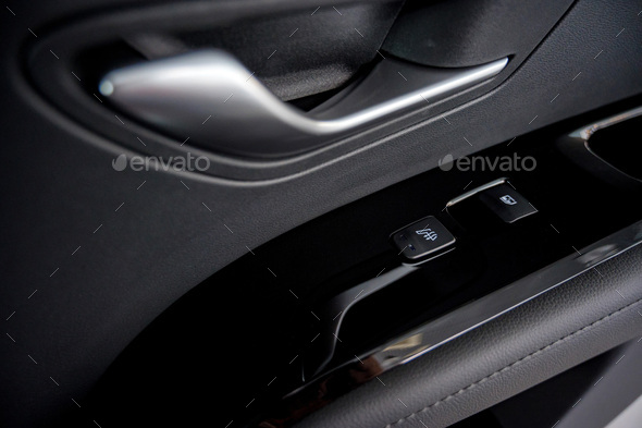 Business car window control buttons. Interior details. Stock Photo by ...
