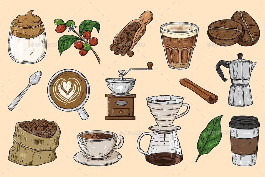 Coffee Clipart Illustrations, Graphics | GraphicRiver