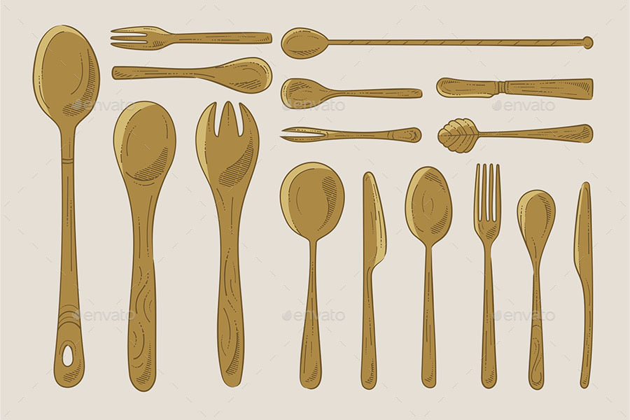 Cutlery Illustrations, Graphics | GraphicRiver