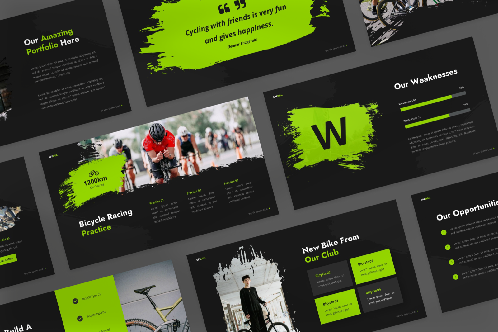 Spedea - Bicycle Sports Club Keynote Template, Presentation Templates