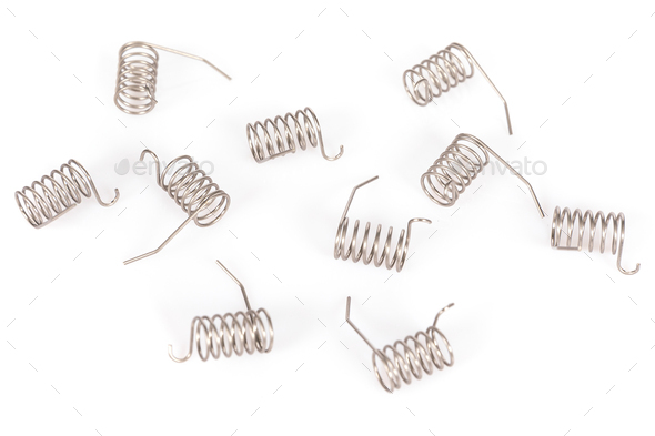 set of metal springs on a white isolated background Stock Photo by ...
