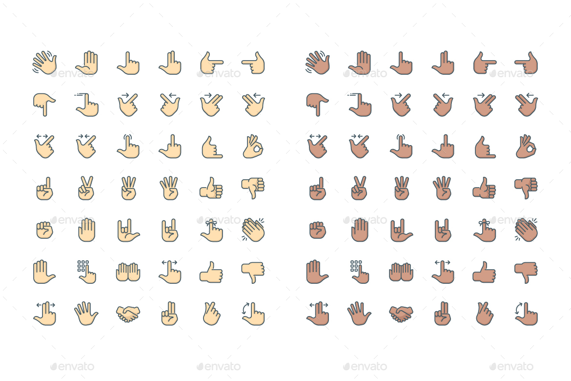 Hand Gestures Icons, Icons | GraphicRiver