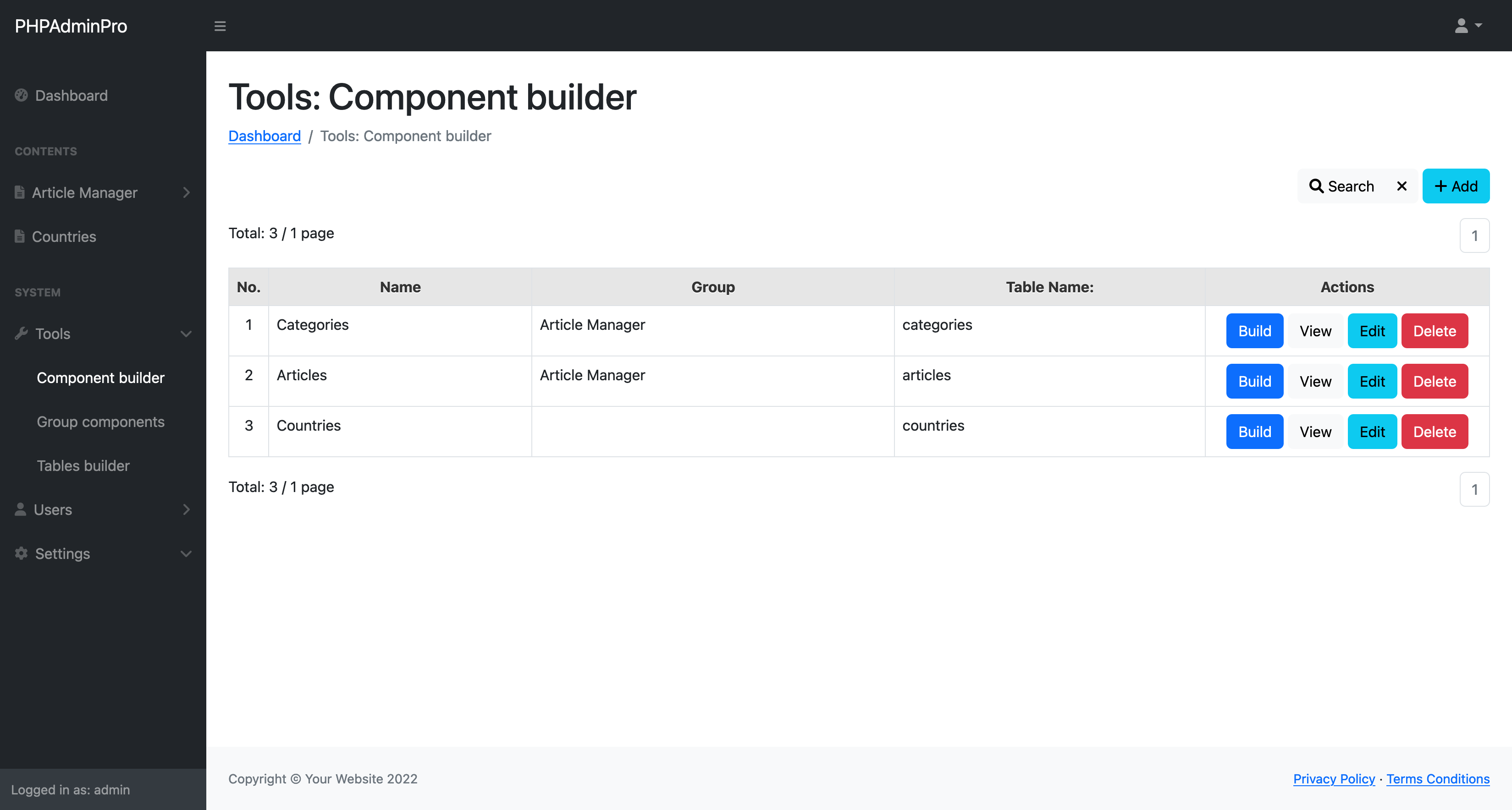 PHP Admin Pro by vudoanthang | CodeCanyon