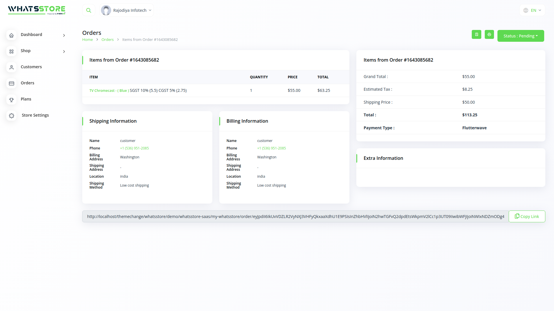 WhatsStore SaaS - Online WhatsApp Store Builder by RajodiyaInfotech