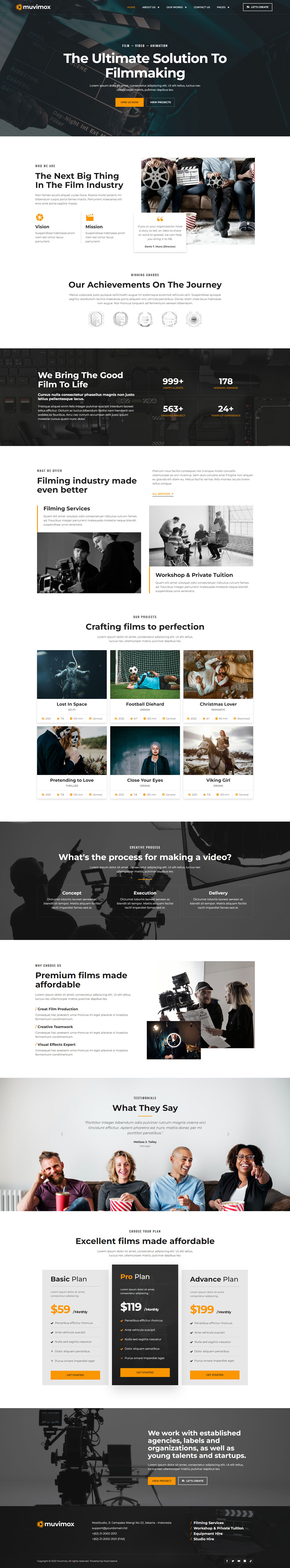 Muvimox - Film Maker & Movie Studio Elementor Template Kit by moxcreative