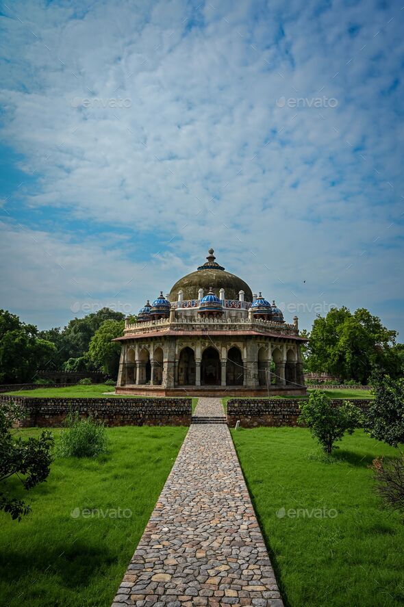 Tomb of Isa Khan located in the Humayun's Tomb complex in Delhi, India ...