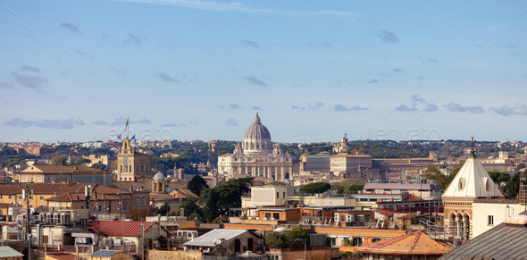 Old Historic Catholic Church in City of Rome, Italy. Aerial View Stock ...