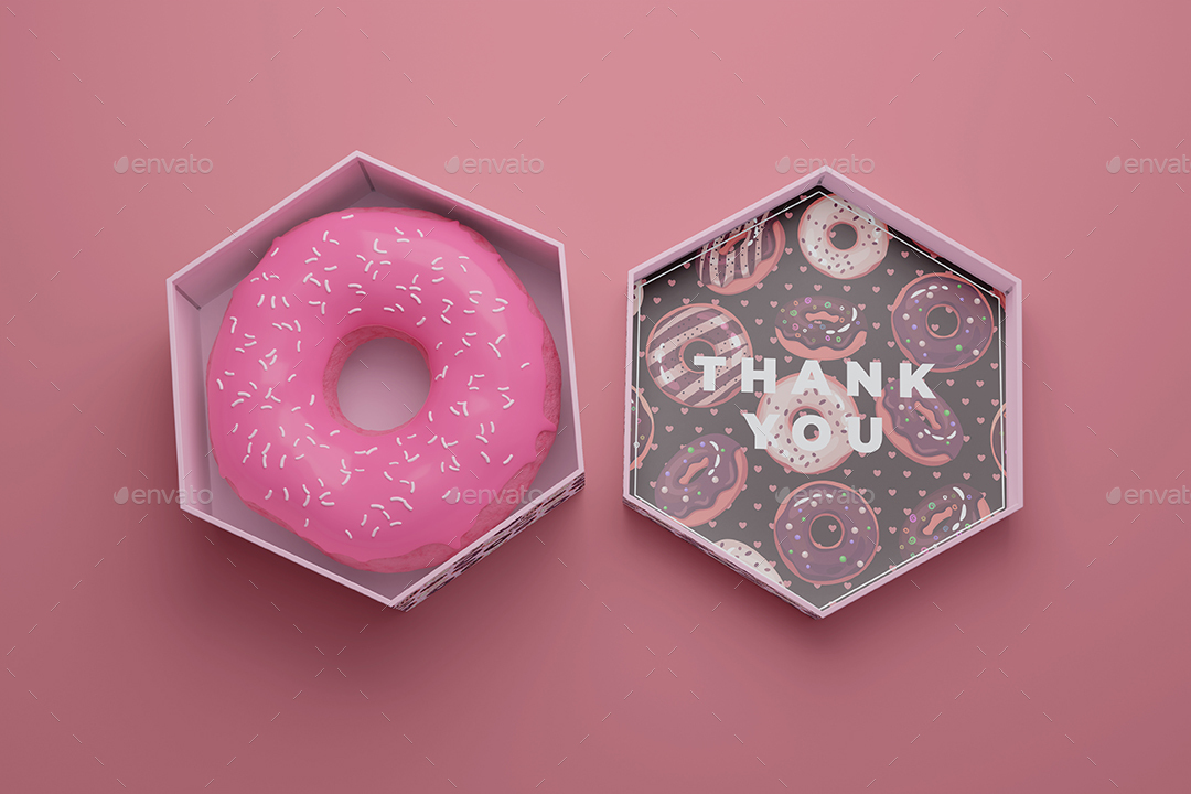 Donut Gift Box Mockup, Graphics | GraphicRiver