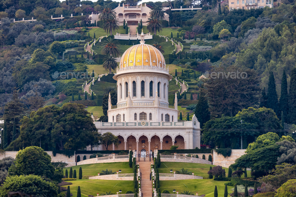 Bahai Gardens in Haifa, Israel. Tourist Attraction Stock Photo by edb3_16