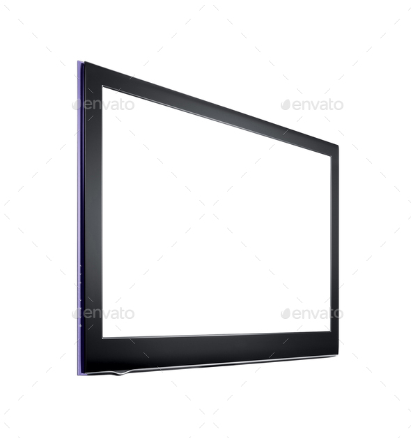 HD Television isolated on white background Stock Photo by ozaiachin