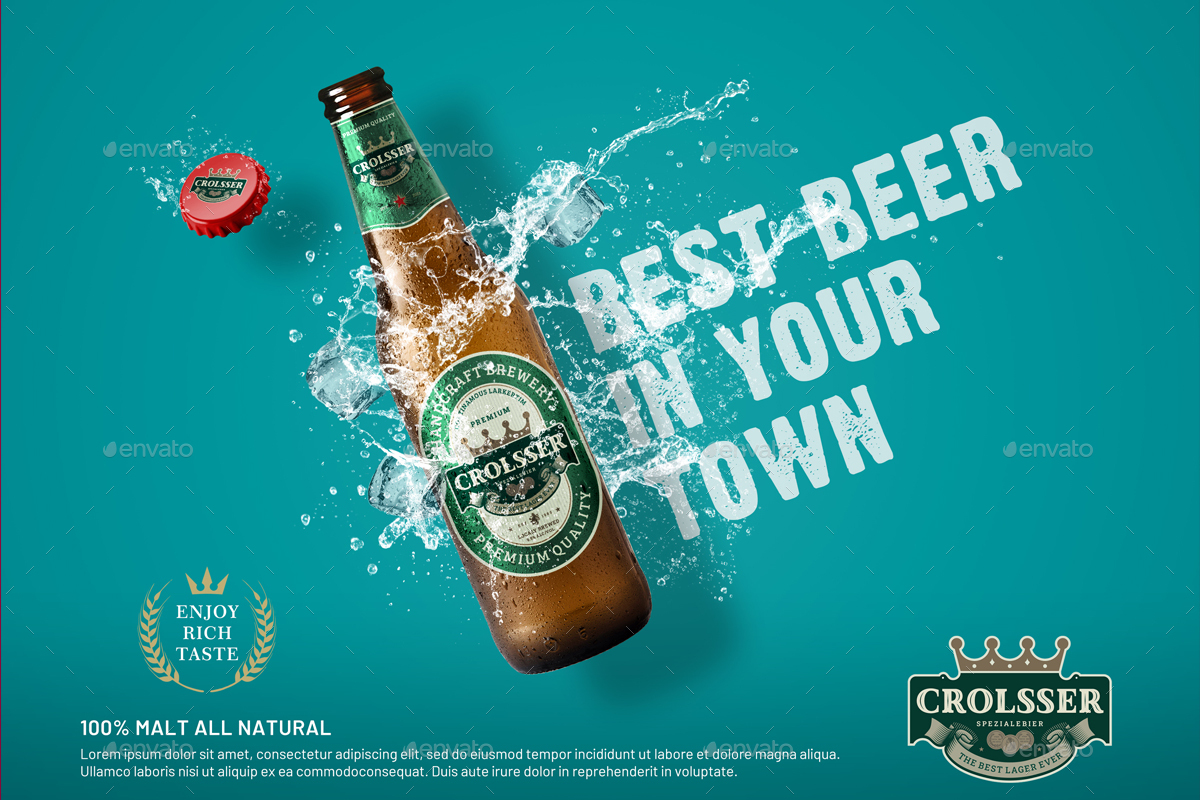 Beer Ad Mockup, Graphics | GraphicRiver