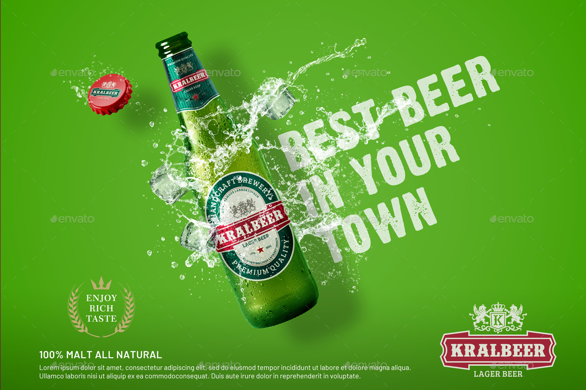 Beer Ad Mockup, Graphics | GraphicRiver