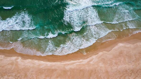 Bird's eye view of waves and a shore Stock Photo by wirestock | PhotoDune