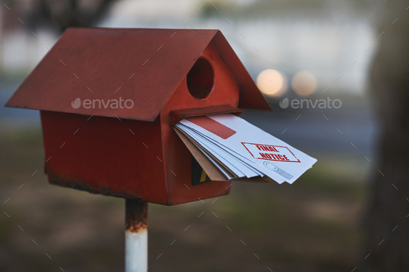 Messages in a mailbox. Cropped shot of letters in a letter box. Stock ...