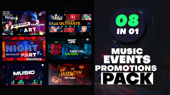 Music Events Promotions Bundle Pack, After Effects Project Files ...