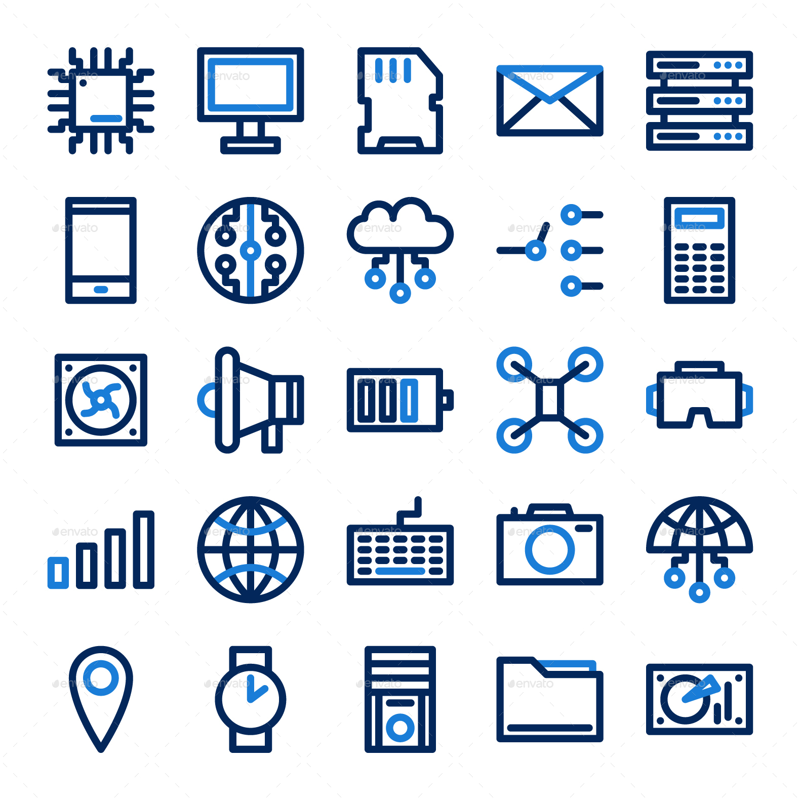 Technology Icons Pack, Icons | GraphicRiver