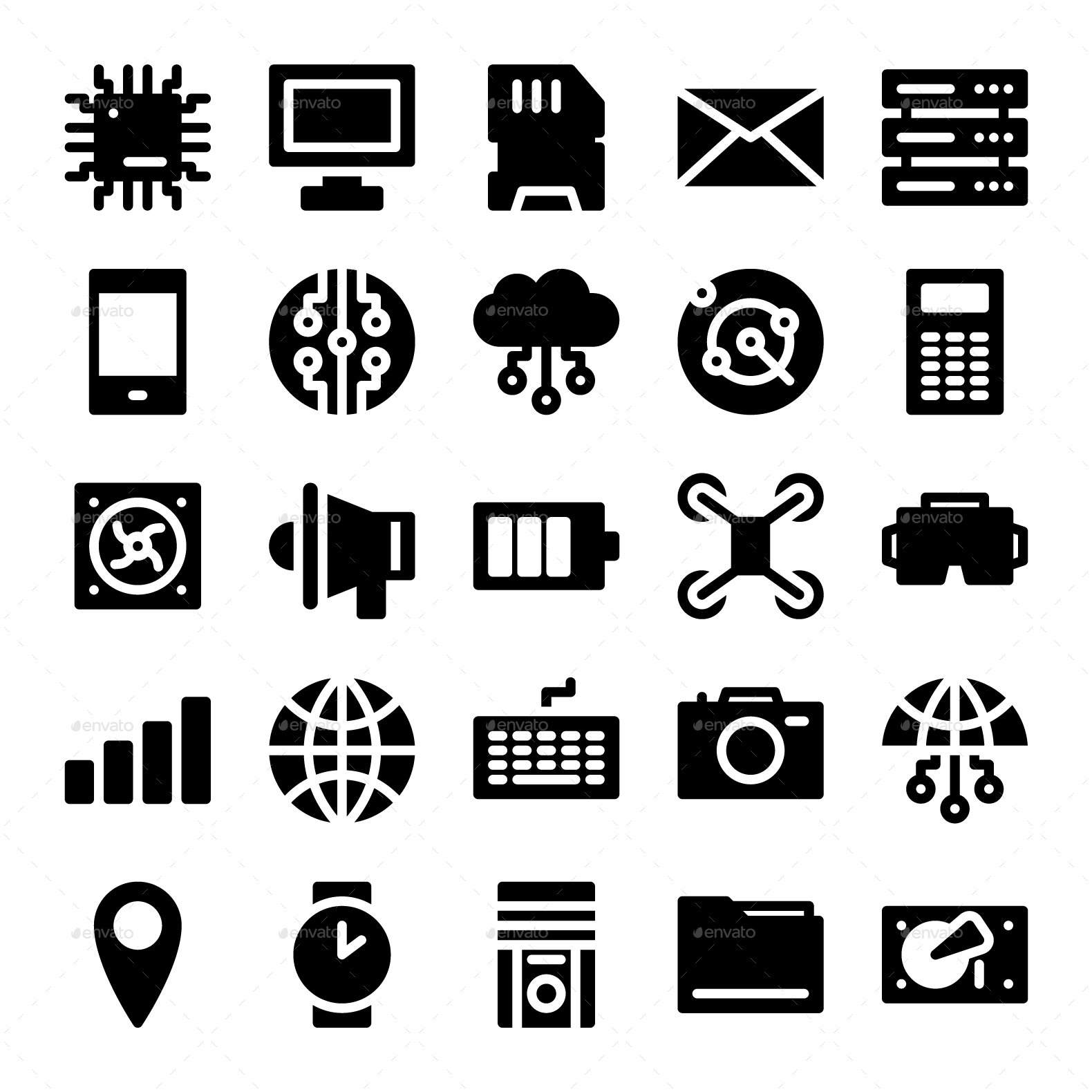 Technology Icons Pack, Icons | GraphicRiver