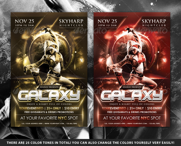 Galaxy Nightclub Flyer, Print Templates | GraphicRiver