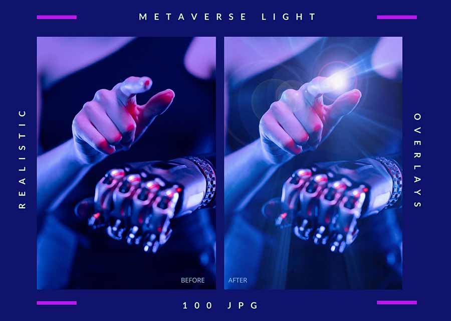 Realistic Metaverse Light Overlays, Add-ons | GraphicRiver