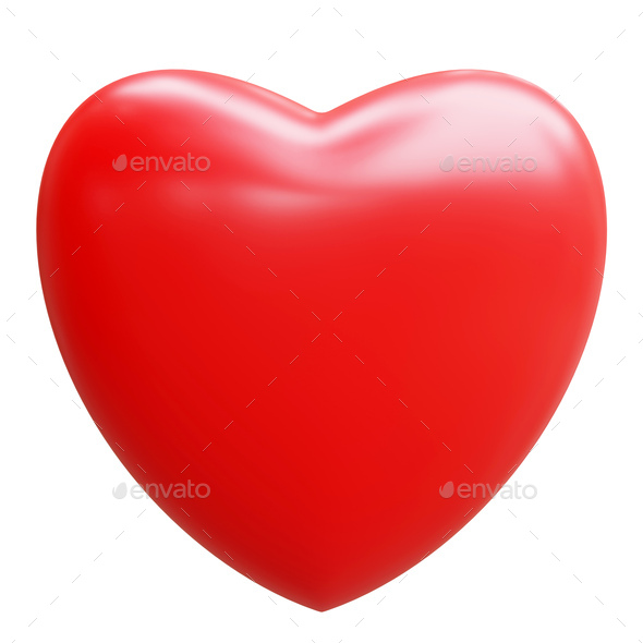 Heart red passion color isolated cutout on white background. Love ...