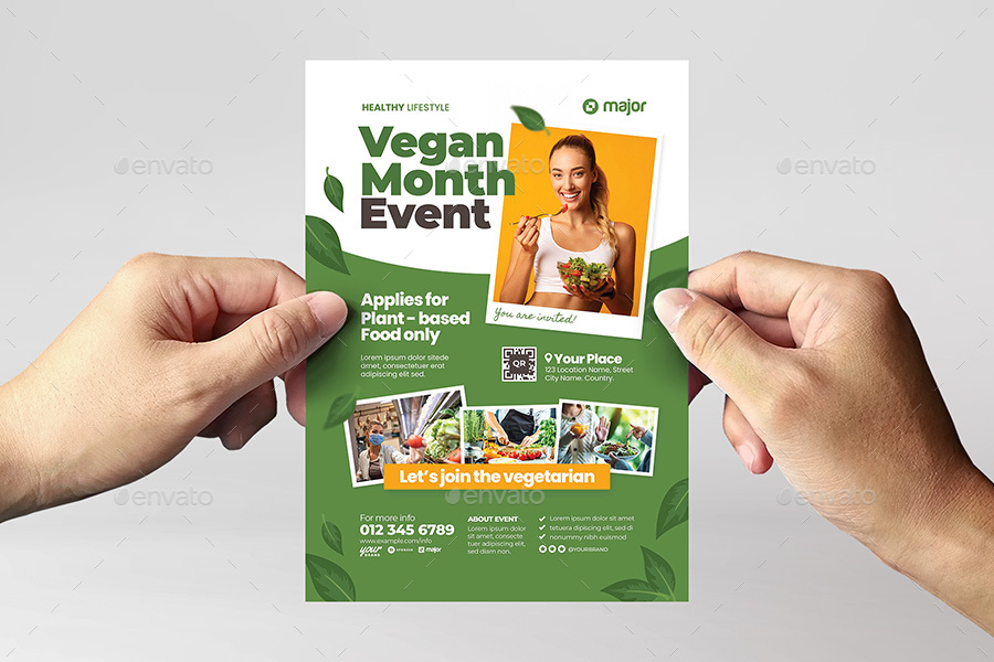 Vegan Event Flyer Template, Print Templates | GraphicRiver