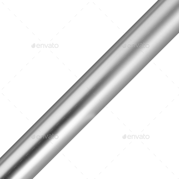Shiny metal pipe isolated on white background Stock Photo by photobalance