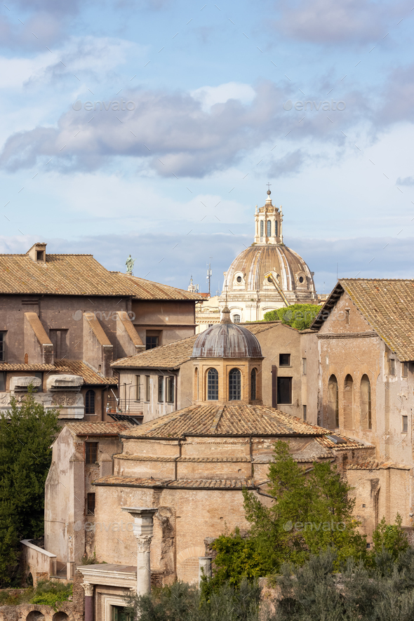 Old Historic Building in Downtown Rome, Italy. Stock Photo by edb3_16