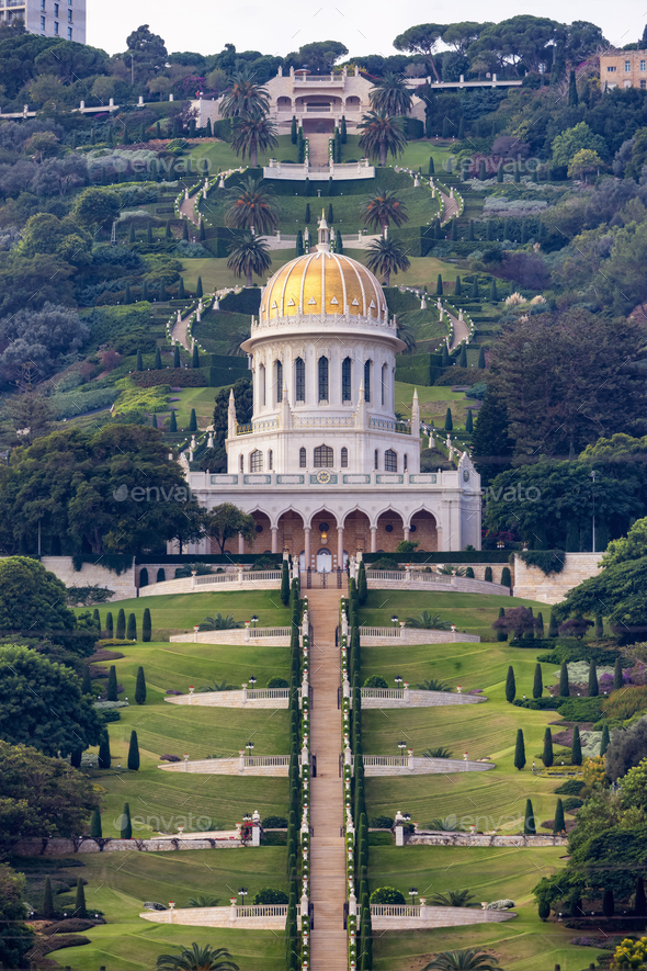 Bahai Gardens in Haifa, Israel. Tourist Attraction Stock Photo by edb3_16