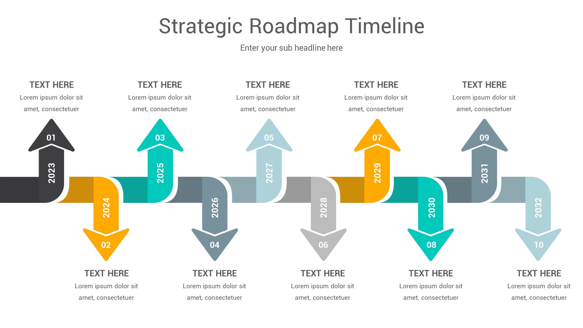 Strategic Roadmap Timeline Powerpoint Template, Presentation Templates