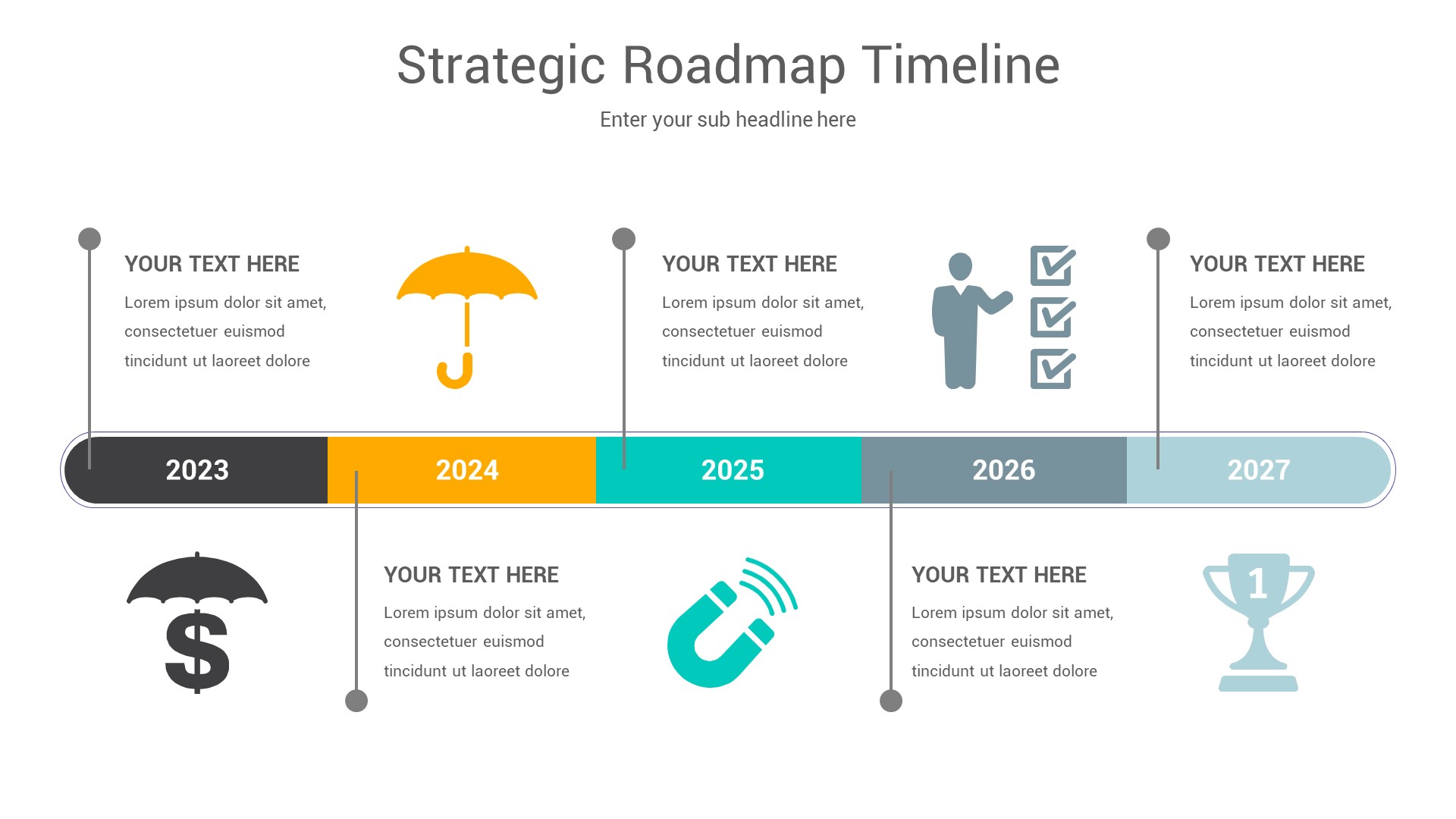 Strategic Roadmap Timeline Google Slides Template, Presentation Templates