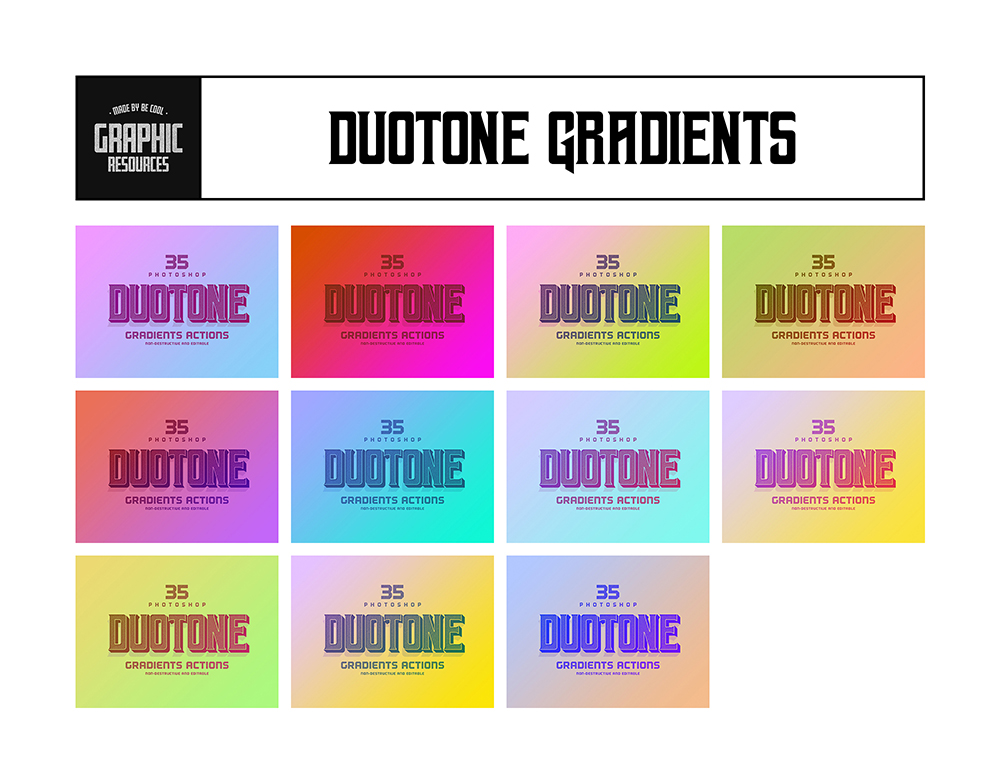 Duotone Actions and Gradients - Vol. 01, Add-ons | GraphicRiver