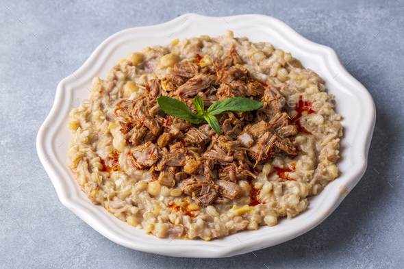 Traditional turkish food, made of meat and wheat, delicious ramadan ...