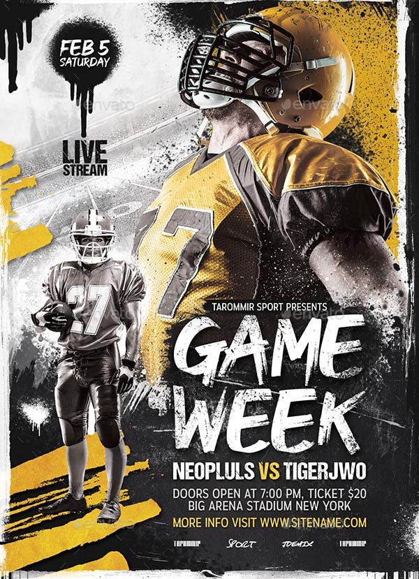 Football Game Week Flyer, Print Templates | GraphicRiver