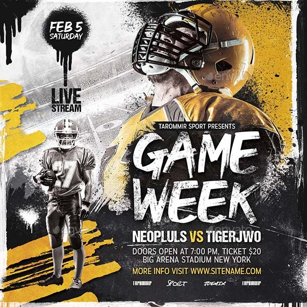 Football Game Week Flyer, Print Templates | GraphicRiver