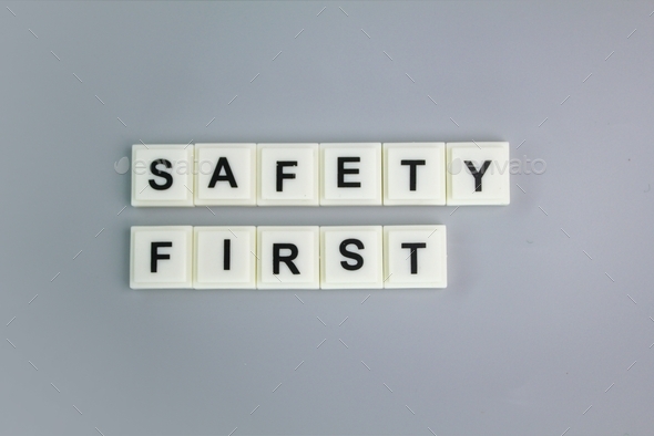 letters of the alphabet with the word safety first Stock Photo by fauziEv8