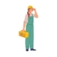 Woman with Tool Box Handywoman or Builder, Vectors | GraphicRiver
