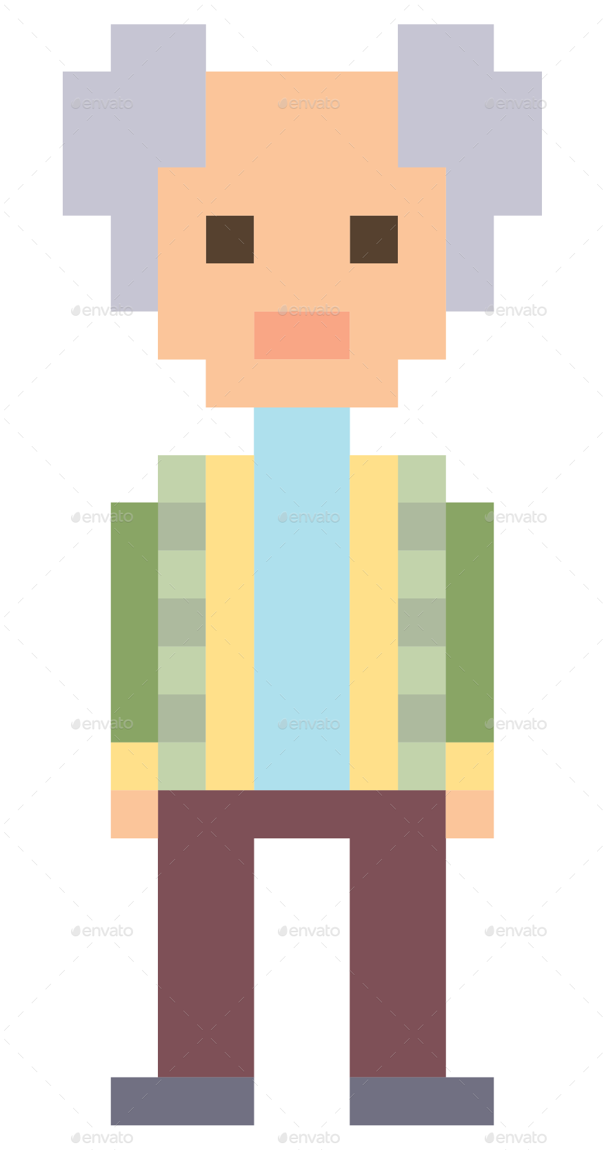 Set of Cute Colorful Male and Female Pixel People, Vectors | GraphicRiver