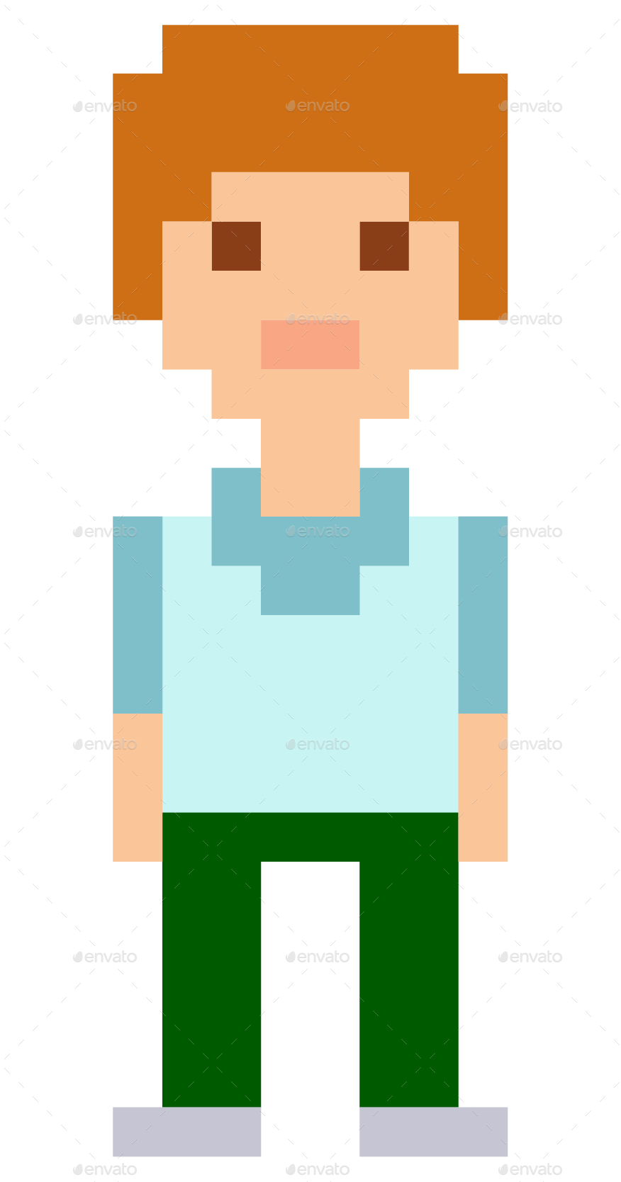 Set of Cute Colorful Male and Female Pixel People, Vectors | GraphicRiver