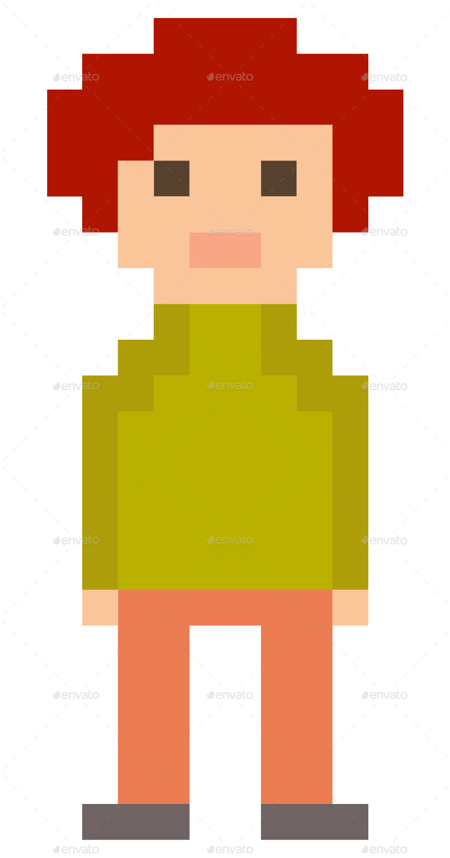 Set of Cute Colorful Male and Female Pixel People, Vectors | GraphicRiver