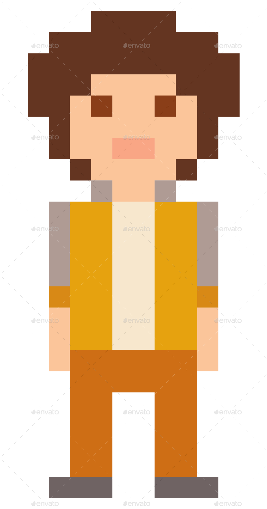 Set of Cute Colorful Male and Female Pixel People, Vectors | GraphicRiver