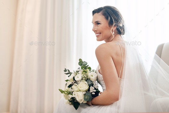 Radiantly beautiful on her wedding day Stock Photo by ...