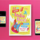 Yellow Riso Print Indie Rock Flyer Set, Print Templates | GraphicRiver