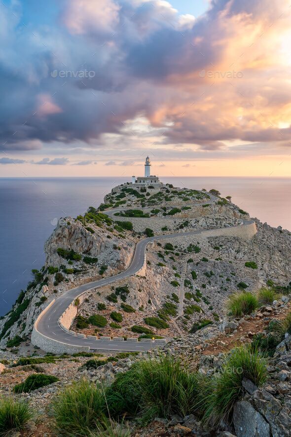 Formentor Lighthouse in Mallorca (Majorca), Balearic Islands, Spain ...
