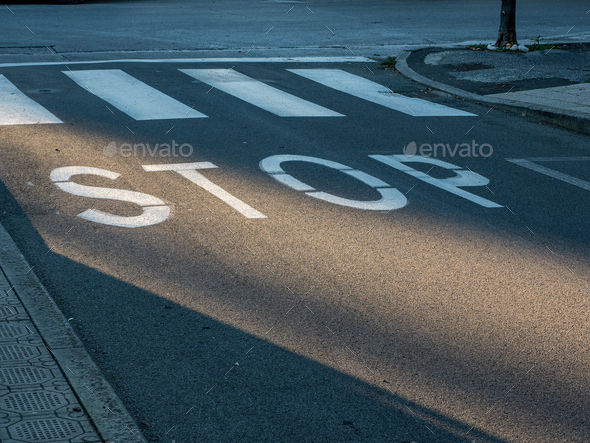 STOP sign and crosswalk Stock Photo by wirestock | PhotoDune