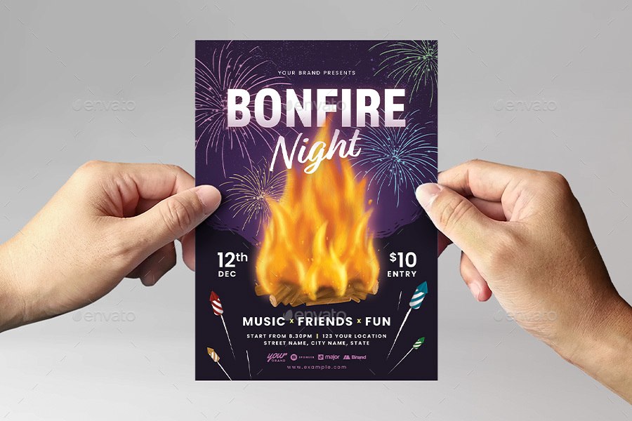 Bonfire Night Flyer Template, Print Templates | GraphicRiver