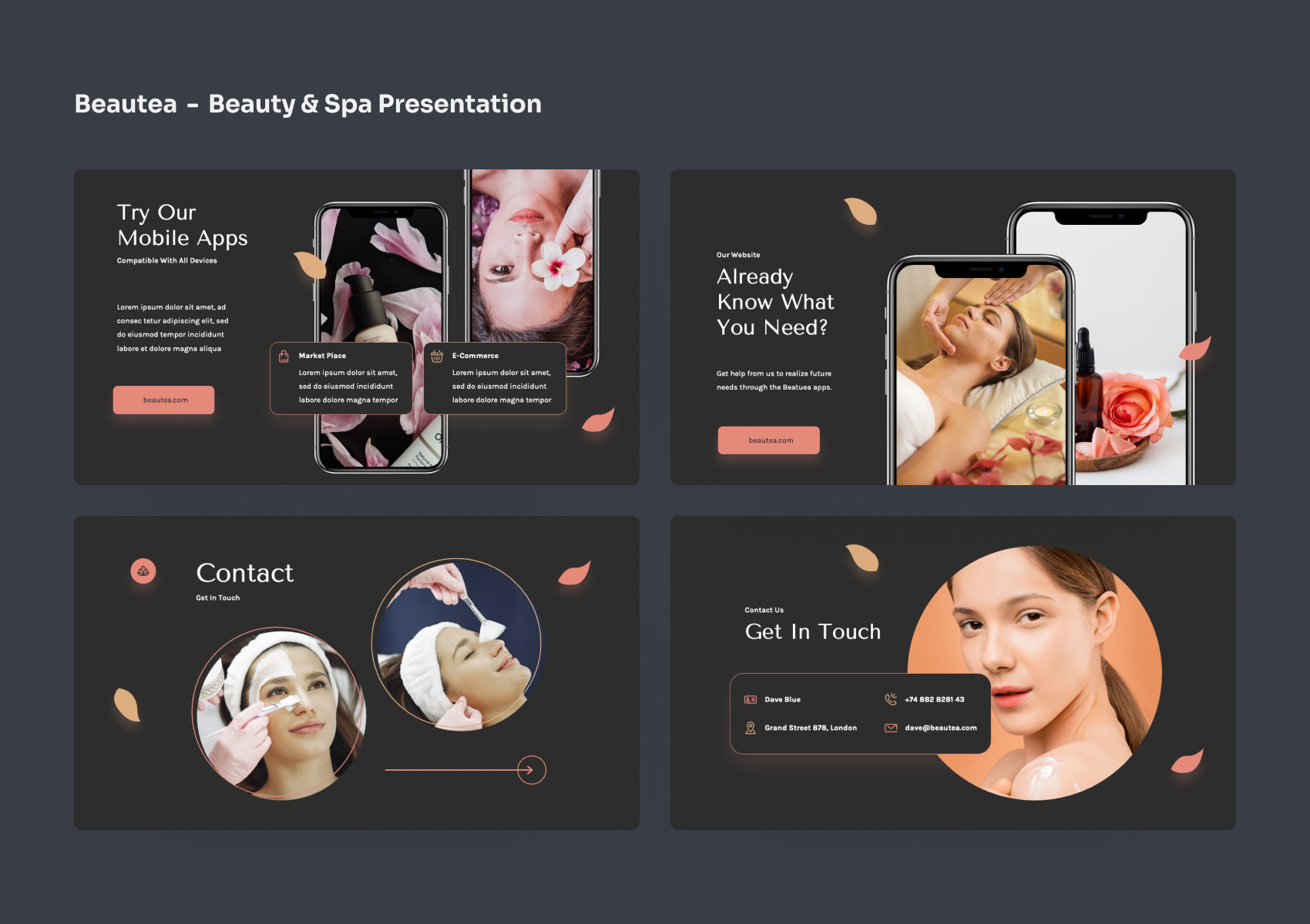 Beautea - Beauty & Spa Keynote Presentation, Presentation Templates