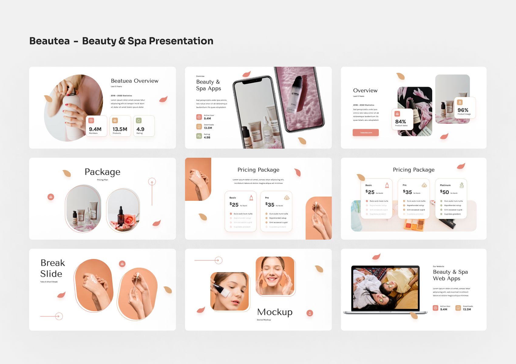 Beautea - Beauty & Spa Keynote Presentation, Presentation Templates