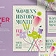 Surrealism Green Women's History Month Flyer Set, Print Templates ...