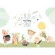 Cartoon Group of Happy Children Meeting Spring, Vectors | GraphicRiver