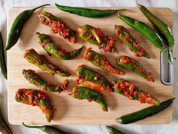 Korean Green chilli pepper kimchi Stock Photo by weewendy | PhotoDune